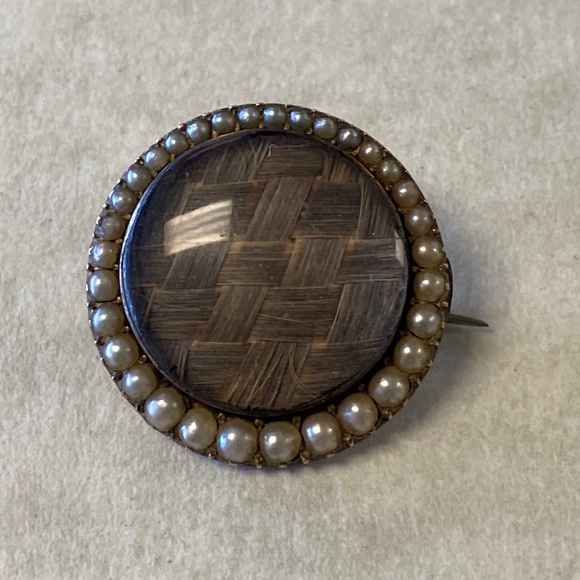 Jewelry | Victorian Antique Mourning Hair Jewelry Seed Pearl Brooch ...